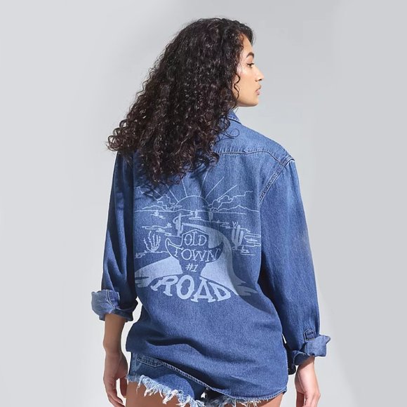 Wrangler | Tops | Nwt Wrangler X Lil Nas X Old Town Road Denim Shirt ...